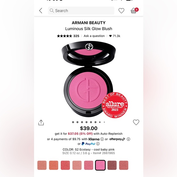 Giorgio Armani | Makeup | Giorgio Armani Blush In Ecstasy | Poshmark
